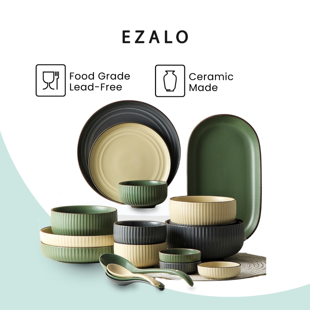 Minimalist Style Ceramic Morandi Color Bowls and Plates Tableware ...